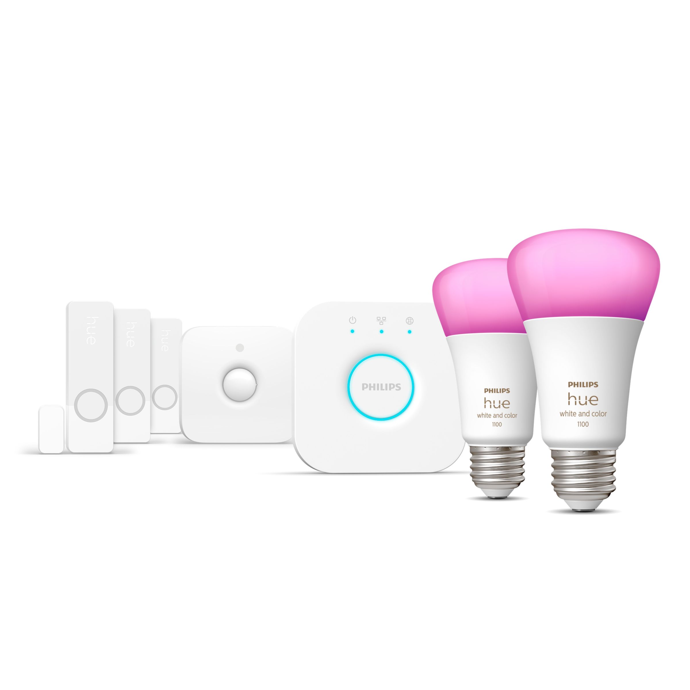 Hue Starter kit: 3 Contact Sensors + 1 Motion Sensor + 2 E26 Bulbs ...