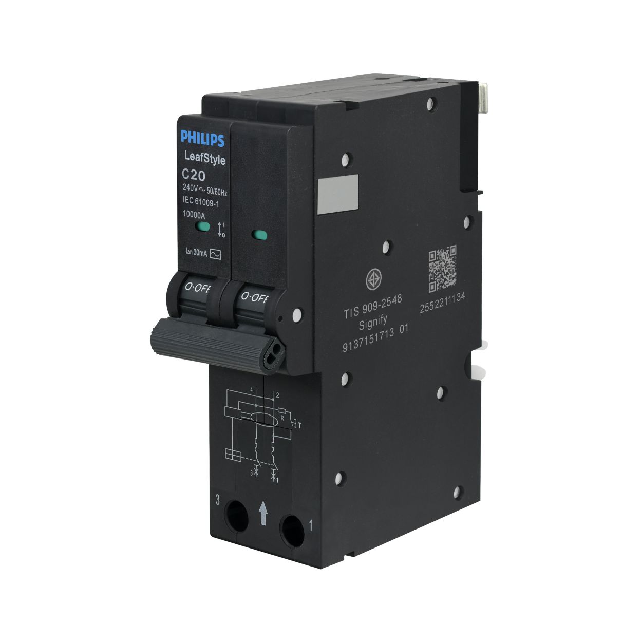ตัวตัดวงจร 2 Pole RCBO 8719514454132 | Philips