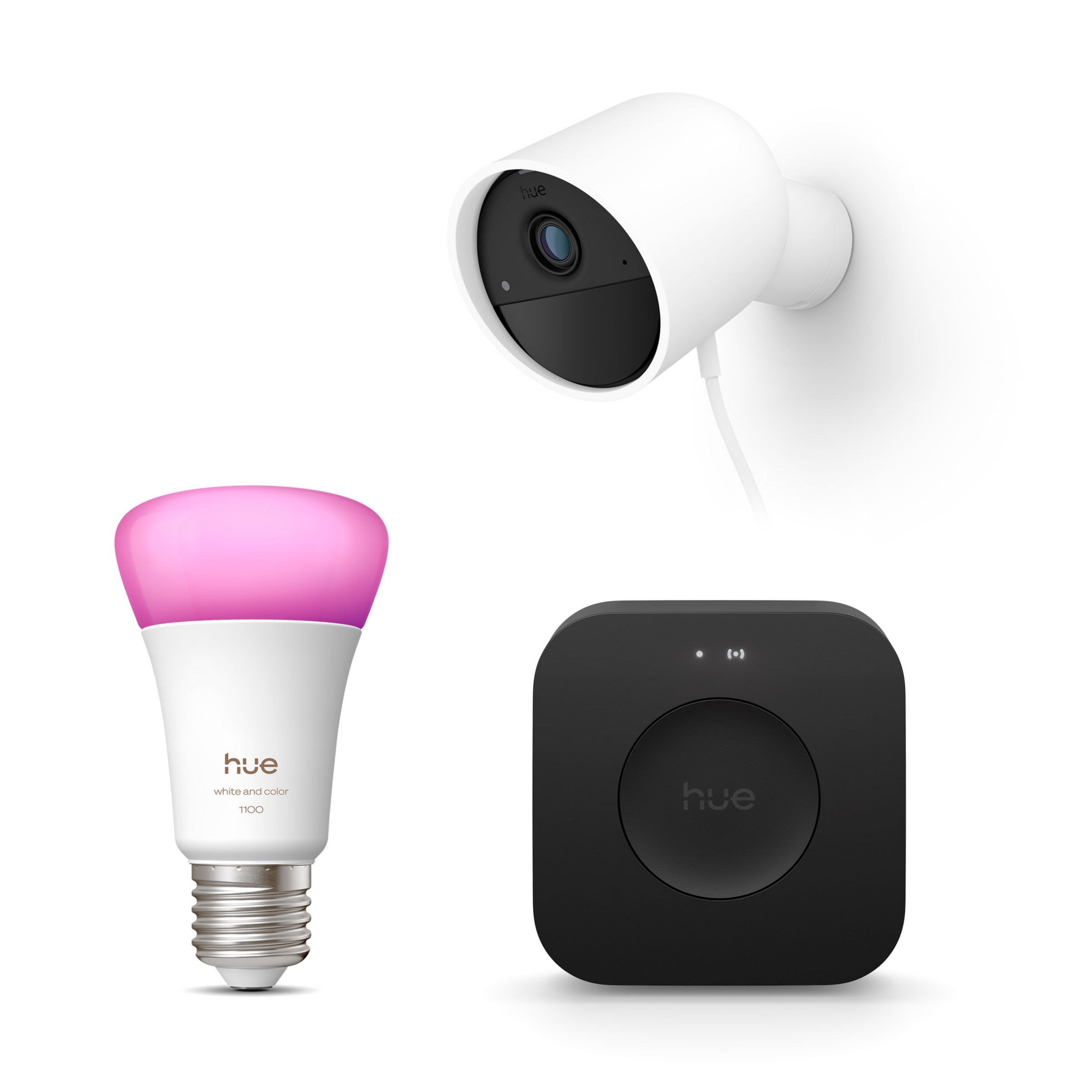 Secure Wired Camera + Color E27 LED Bulb + Bridge Pro | Philips Hue DE-CH