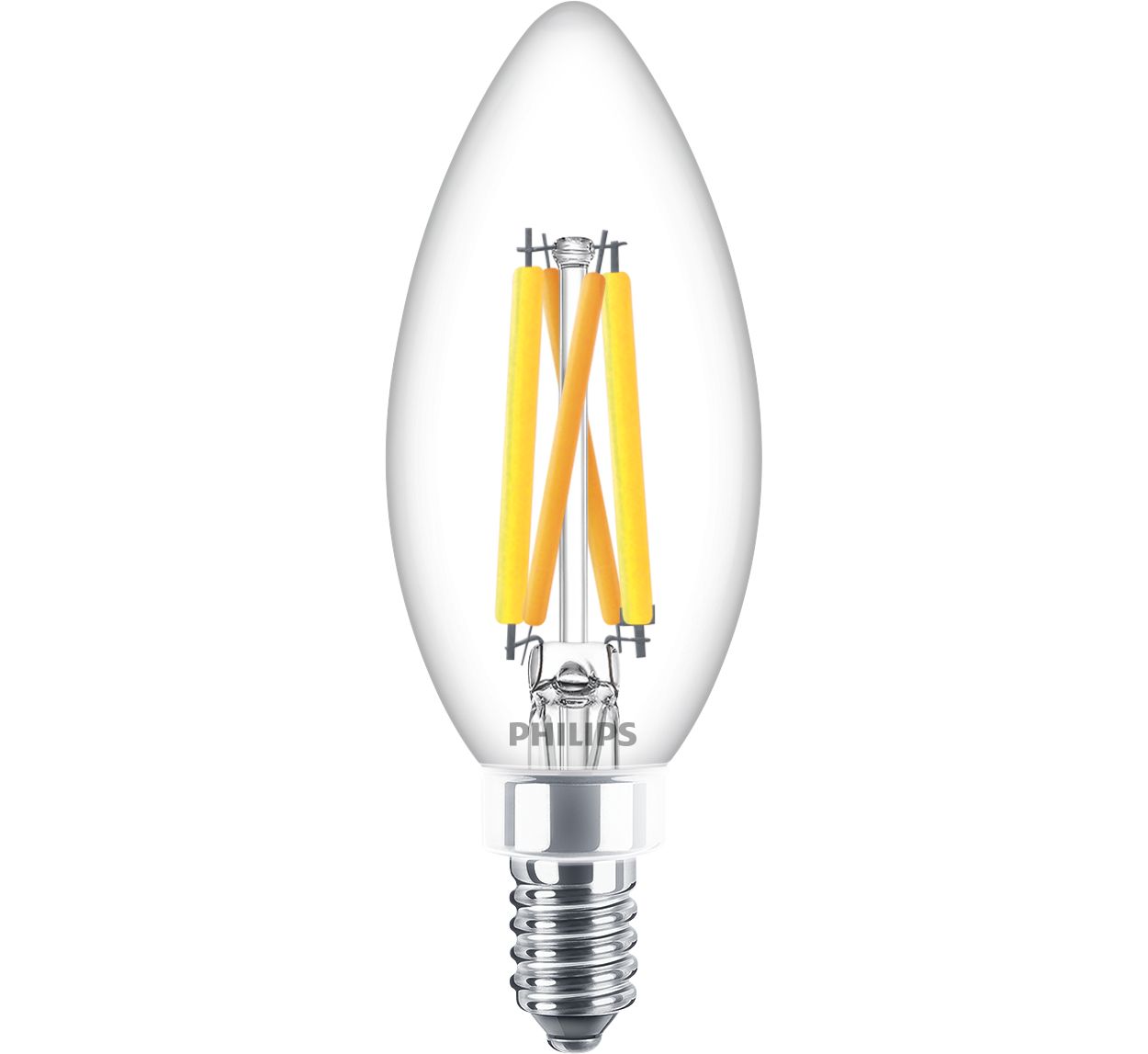LED Filament Candle Clear 60W B11 E12 x3 046677574352 | Philips