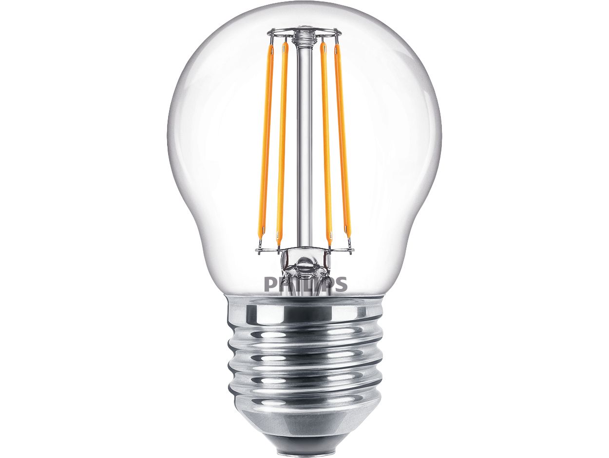 LED Ampoule flamme transparente à filament 40W P45 E27 8718699763176 | Philips