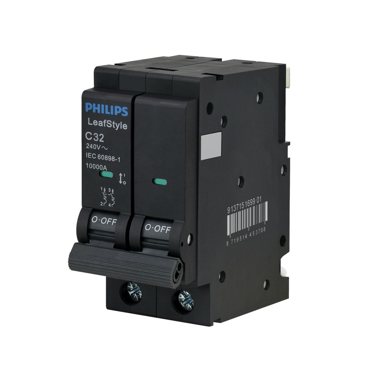 ตัวตัดวงจร 2 Pole MCB 8719514453708 | Philips